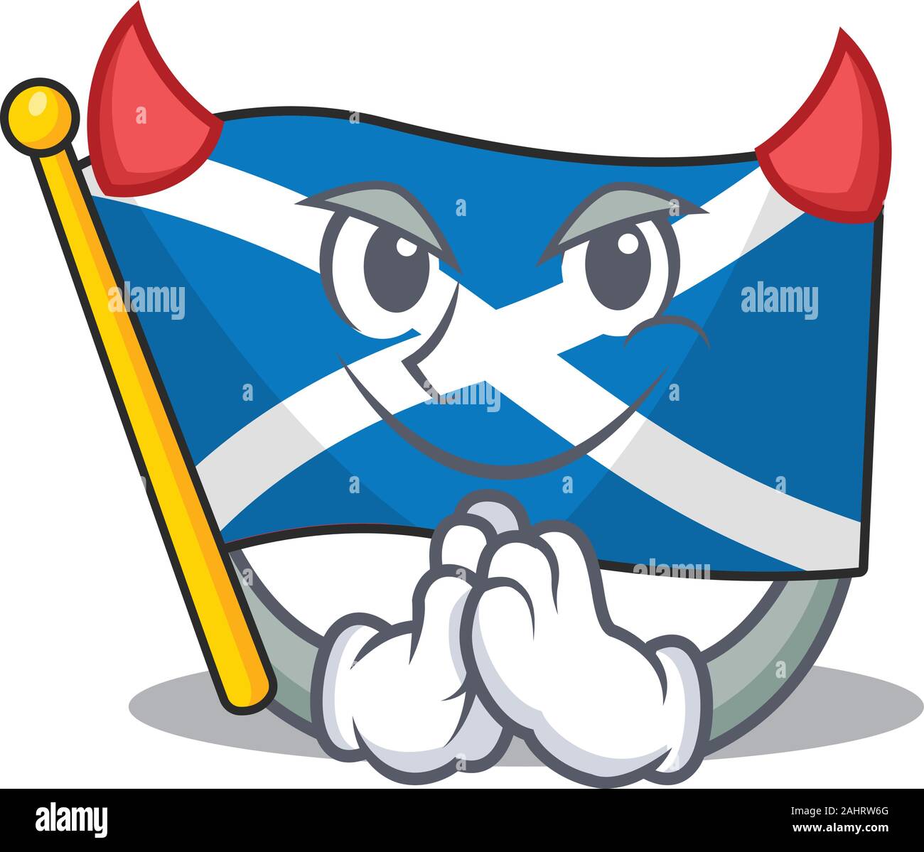 Devil Cartoon character of flag scotland Scroll design Stock Vector ...