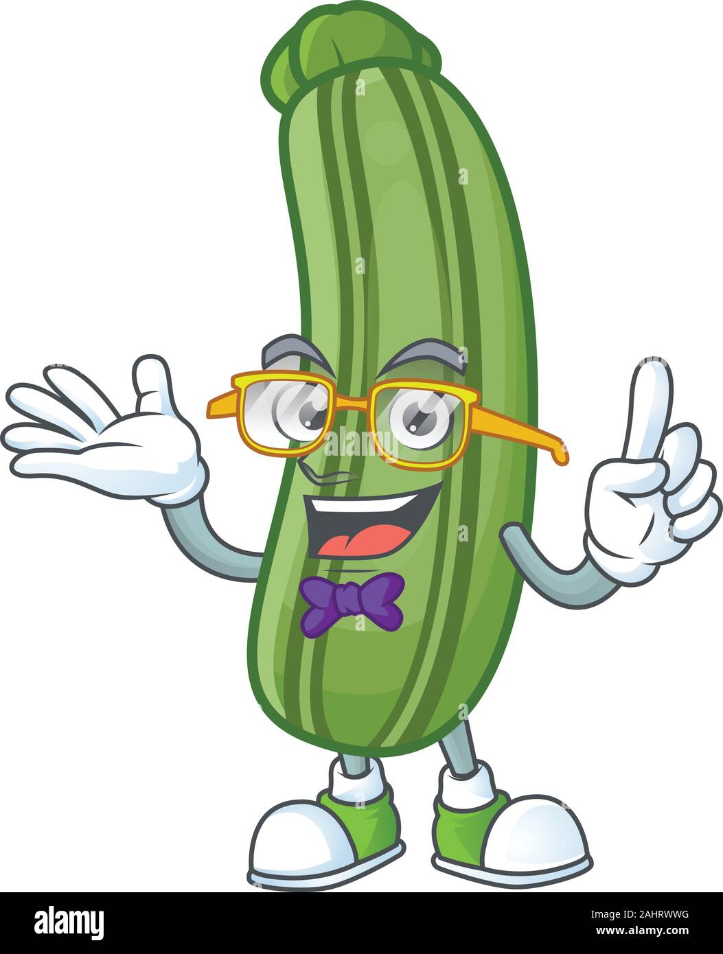 Super Cute Geek zucchini cartoon character design Stock Vector Image ...
