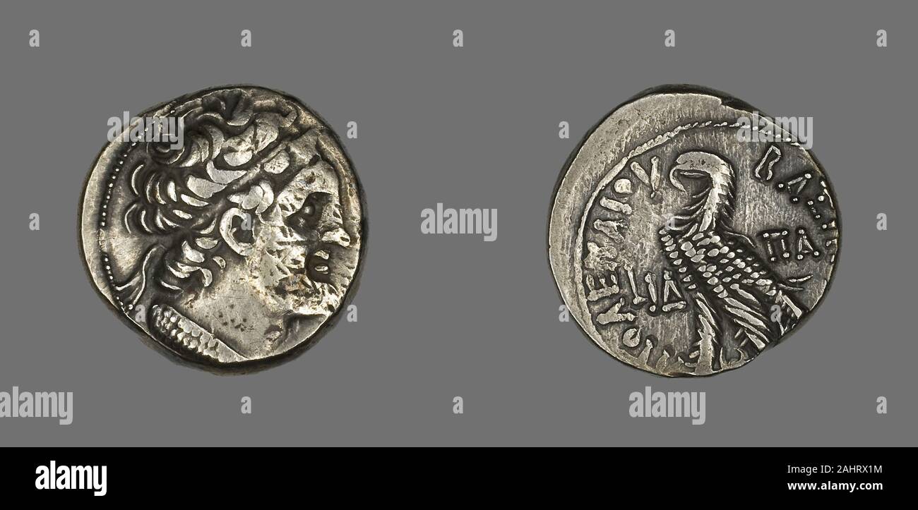 Ancient Greek. Coin Portraying King Ptolemy of Cyprus. 68 BC–7 BC ...