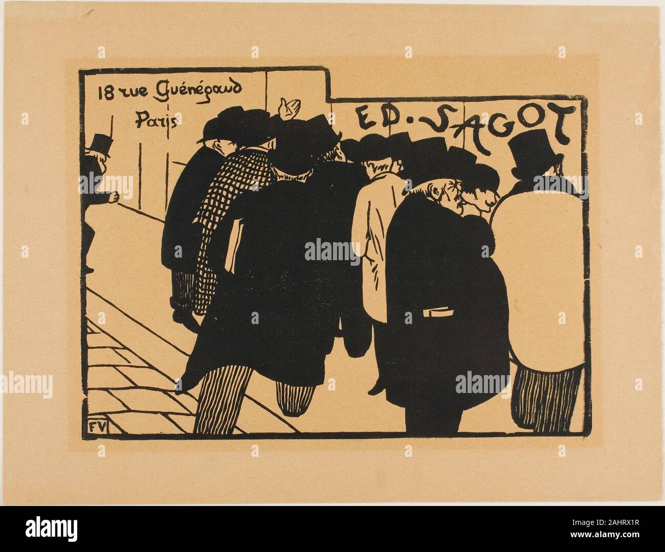 Félix Edouard Vallotton. Print Fanciers. 1892. France. Woodcut in black ...