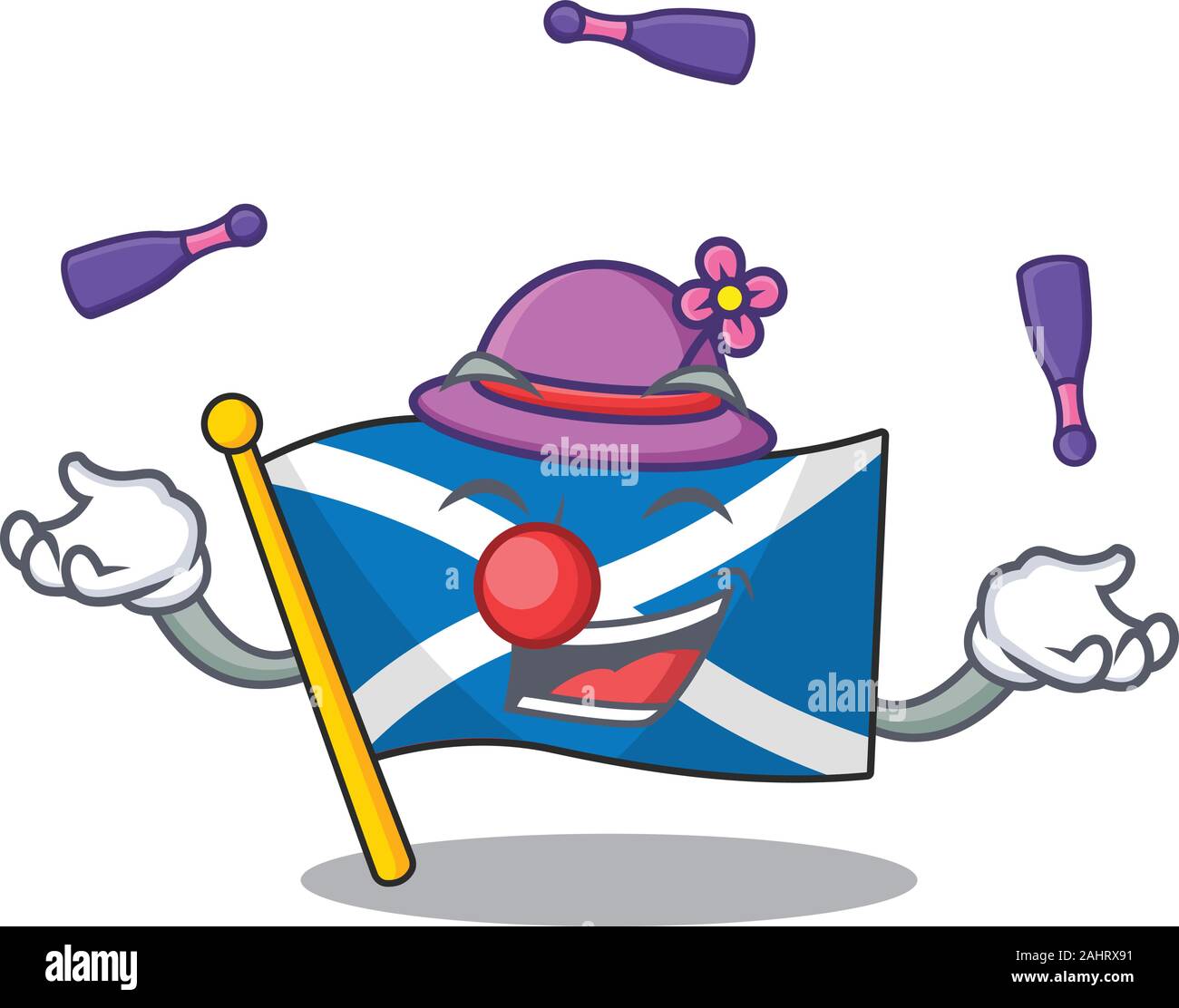 cool flag scotland Scroll mascot cartoon style playing Juggling Stock ...