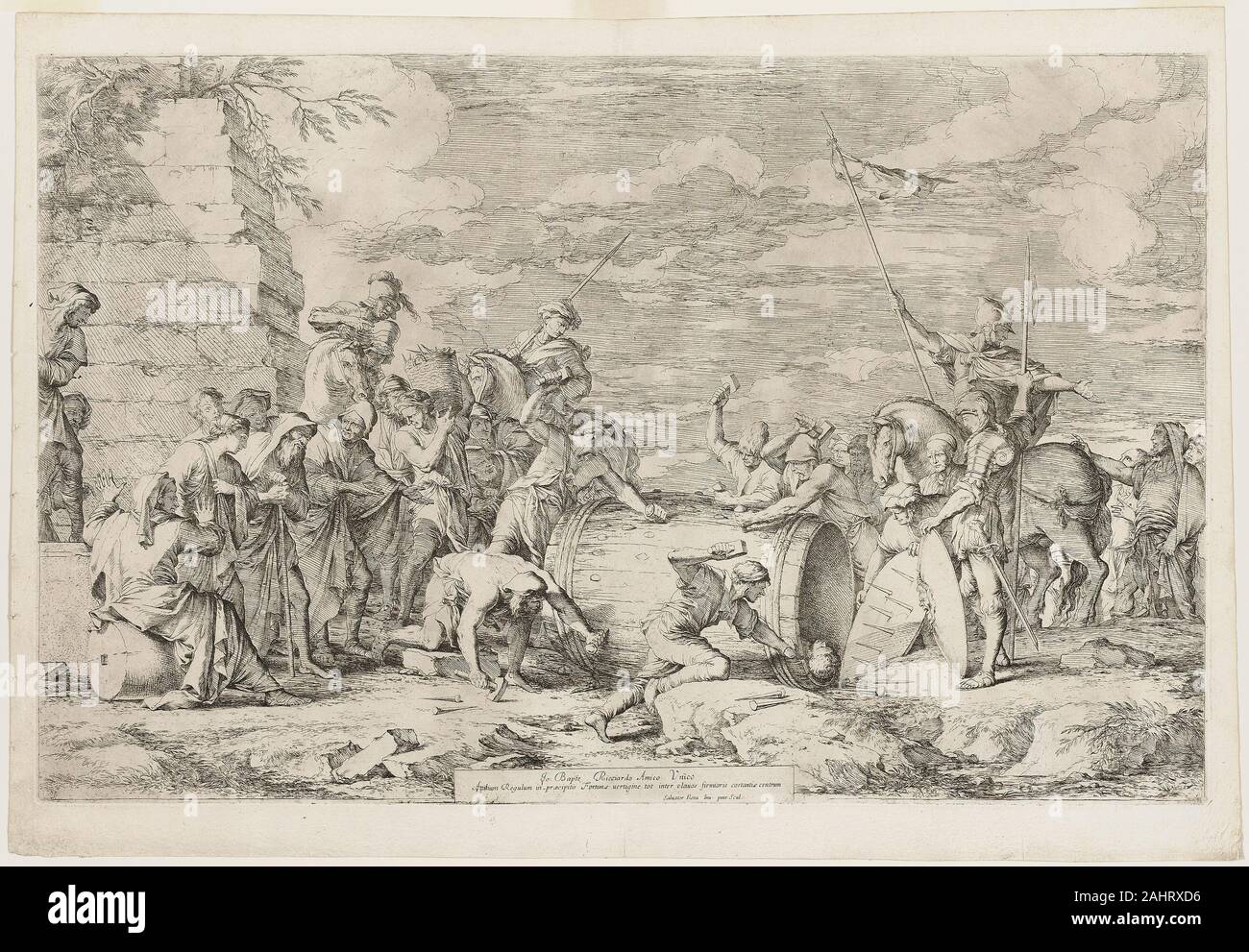 Salvator Rosa. Death of Atilius Regulus. 1661–1662. Italy. Etching with ...