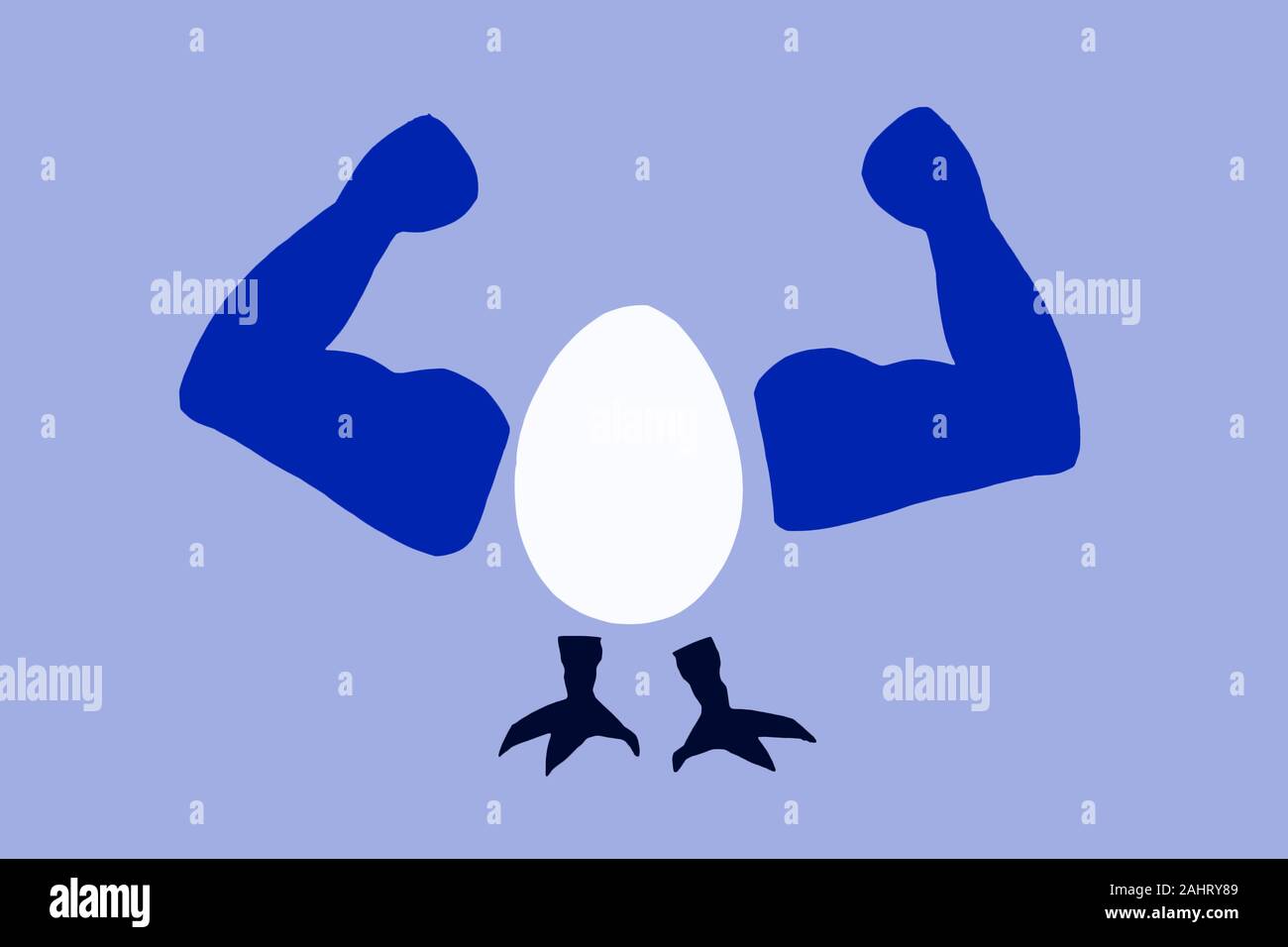 bodybuilding concept image. egg character with muscles Stock Photo - Alamy