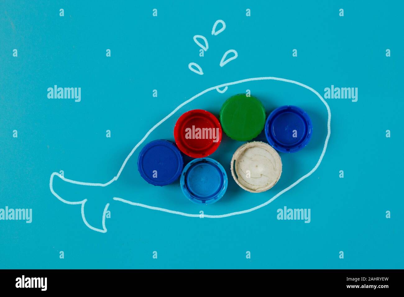 Pieces of plastic inside fish. Plastic pollution concept Stock Photo ...