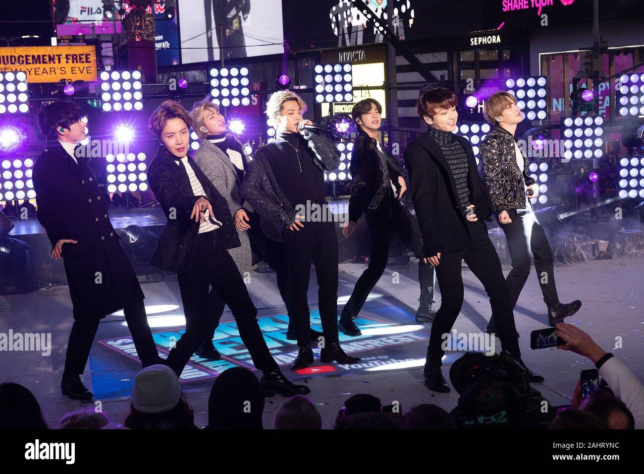 New York, NY, USA. 31st Dec, 2019. BTS in attendance for Times Square ...