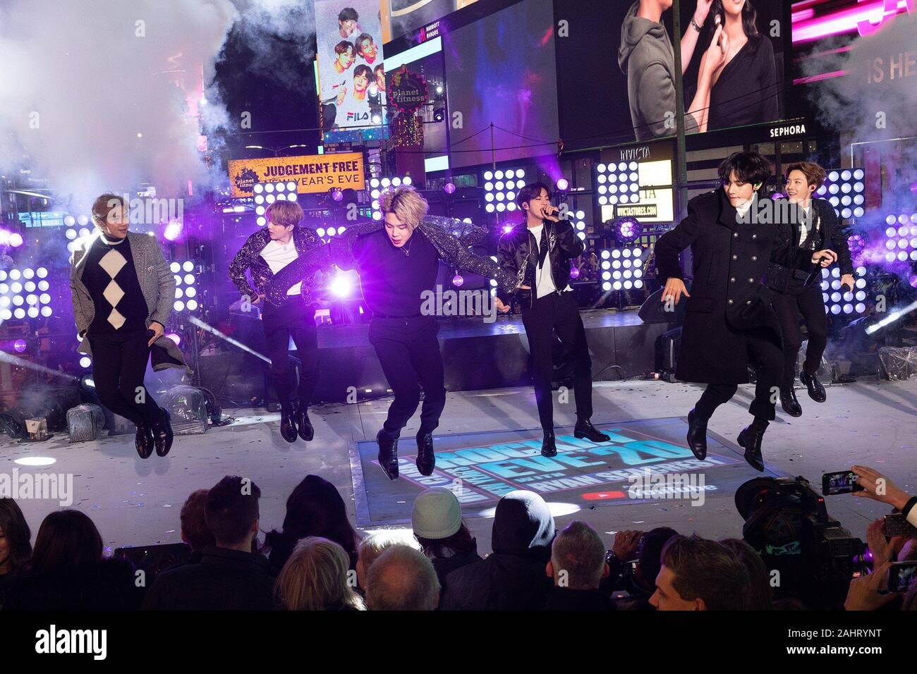 New York, NY, USA. 31st Dec, 2019. BTS in attendance for Times Square ...