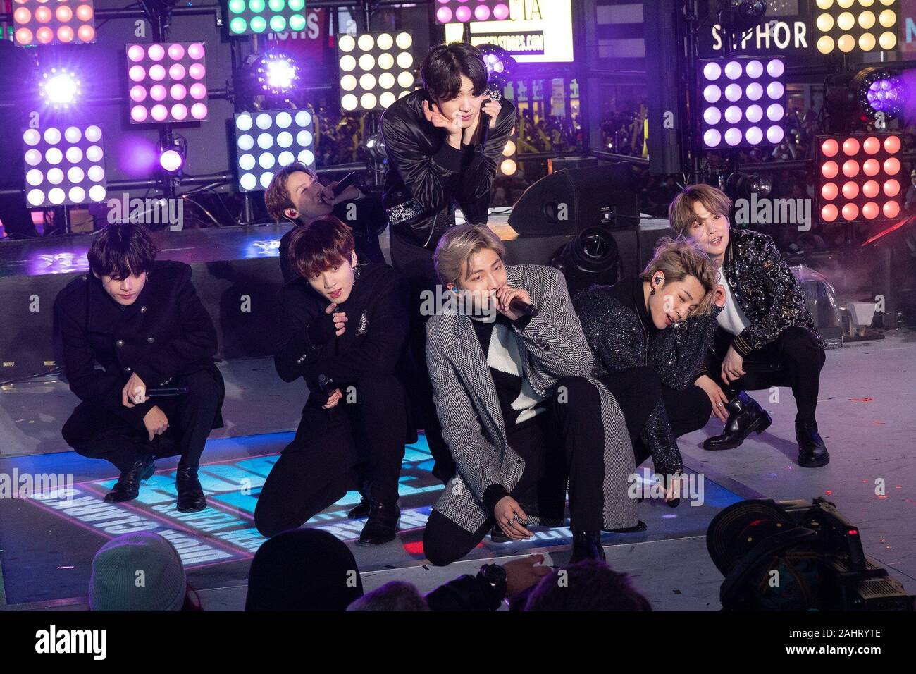 New York, NY, USA. 31st Dec, 2019. BTS in attendance for Times Square ...