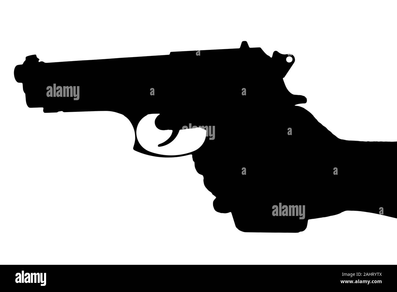 Man criminal gun in hand Black and White Stock Photos & Images - Alamy