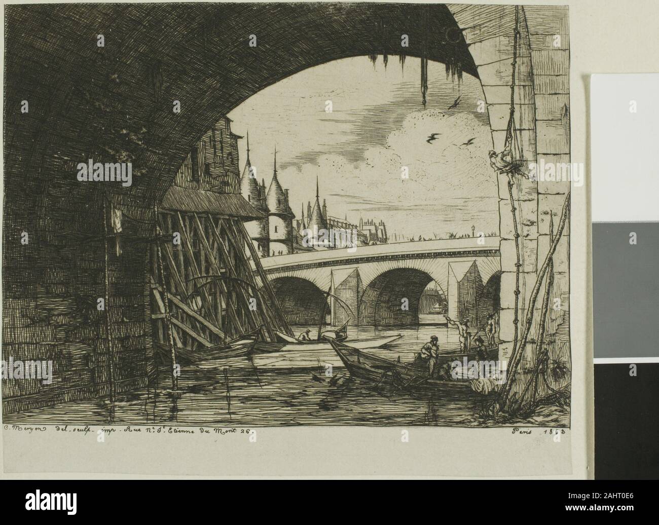 Charles Meryon. L'Arche du Pont Notre-Dame. 1853. France. Etching and ...