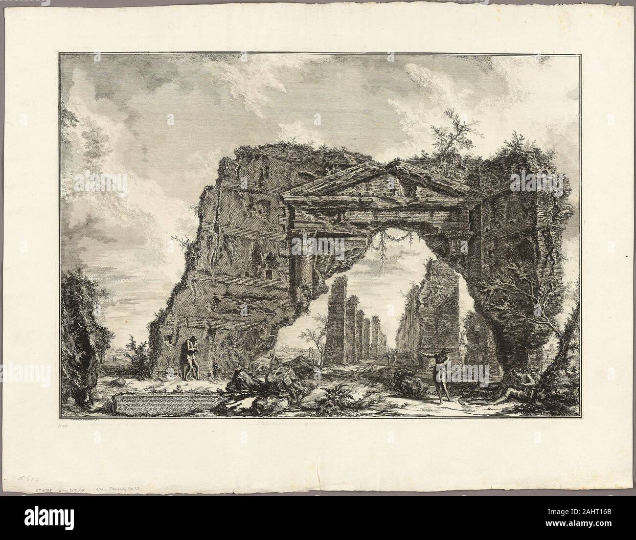 Giovanni Battista Piranesi. Remains of a covered portico, or a ...