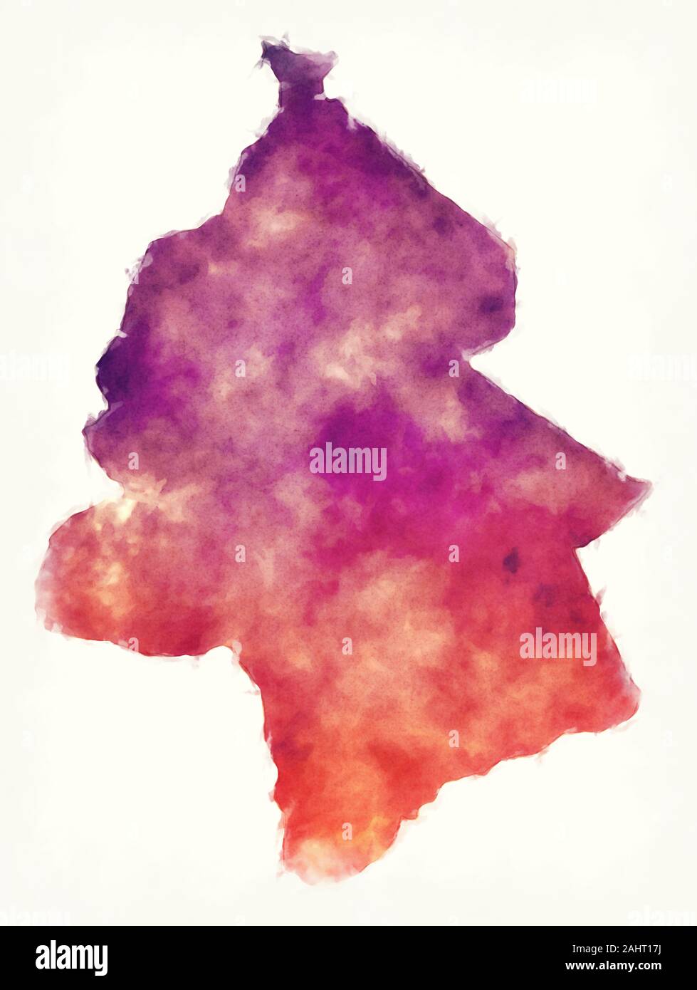 Pamplemousses district watercolor map of Mauritius Stock Photo - Alamy