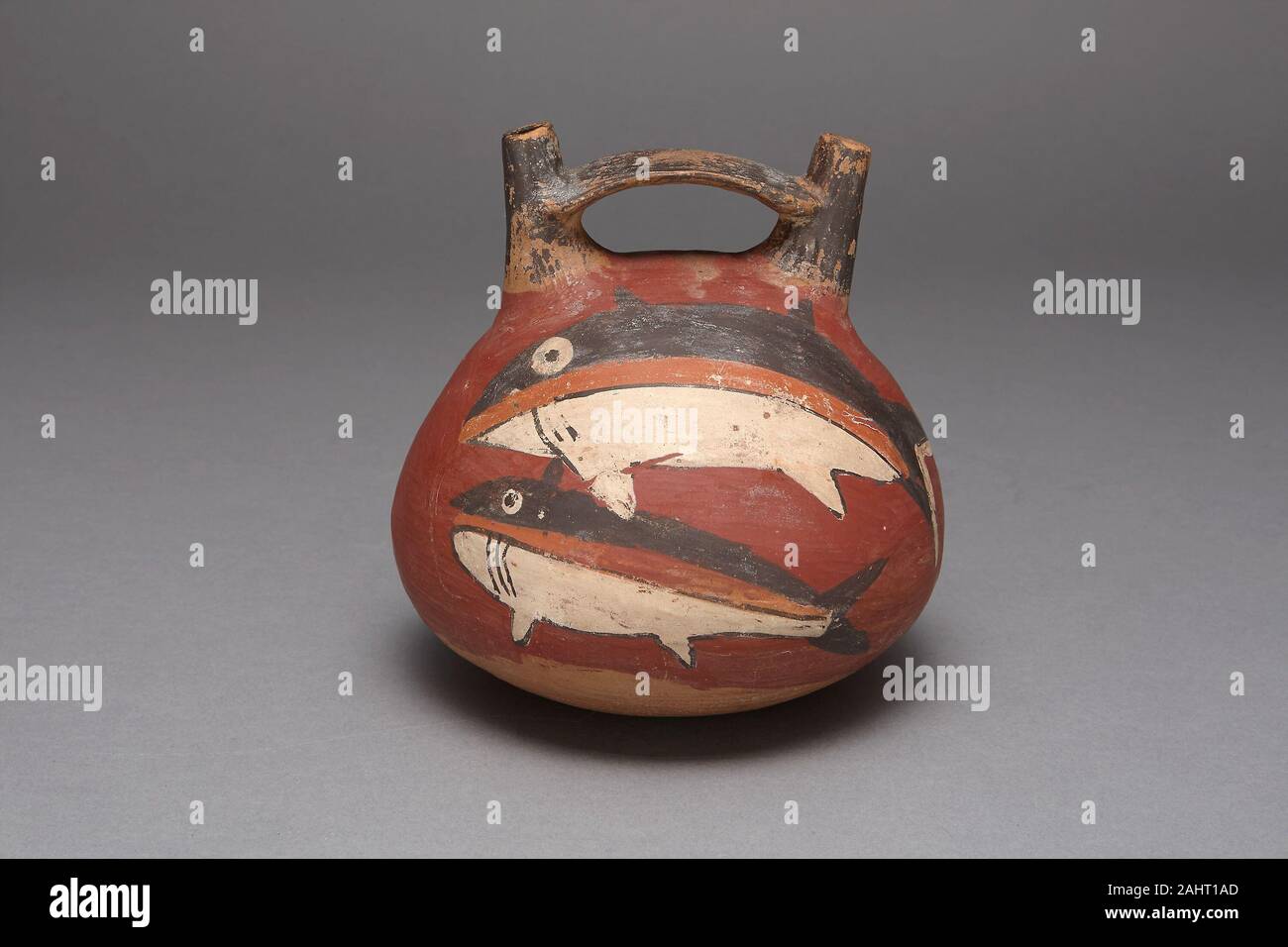 Nazca. Double Spout Vessel Depicting Sharks. 180 BC–500 AD. Peru ...
