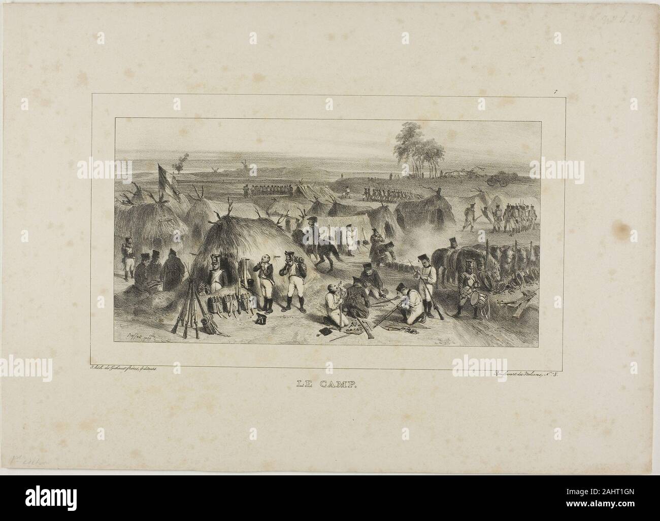 Denis Auguste Marie Raffet. The Camp. 1836. France. Lithograph in black ...