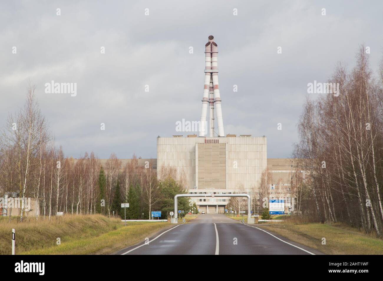 Ignalina, Lithuania. 07th Nov, 2019. The access road to the ...