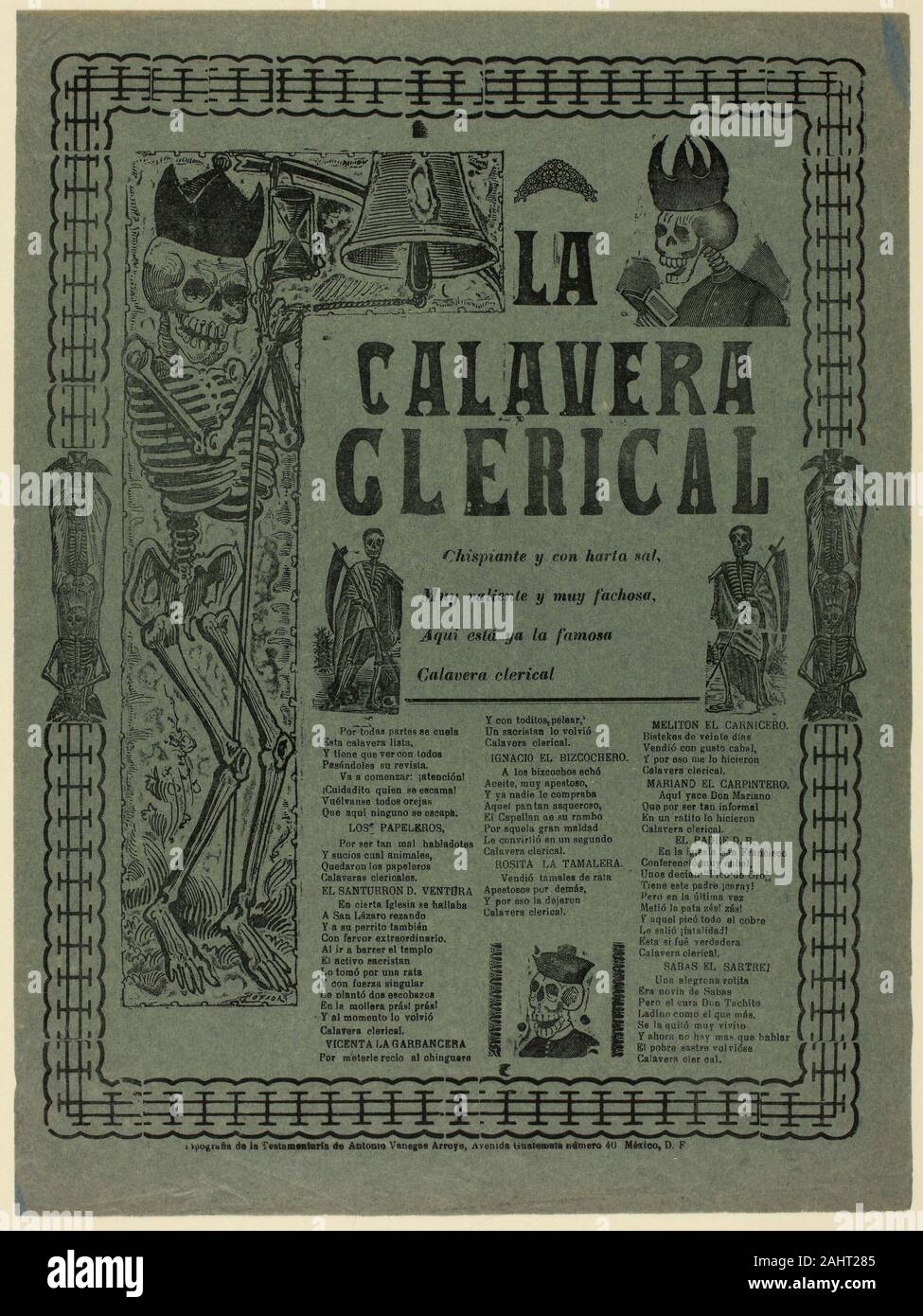 José Guadalupe Posada. The Priestly Calavera. 1872–1913. México. Photo ...