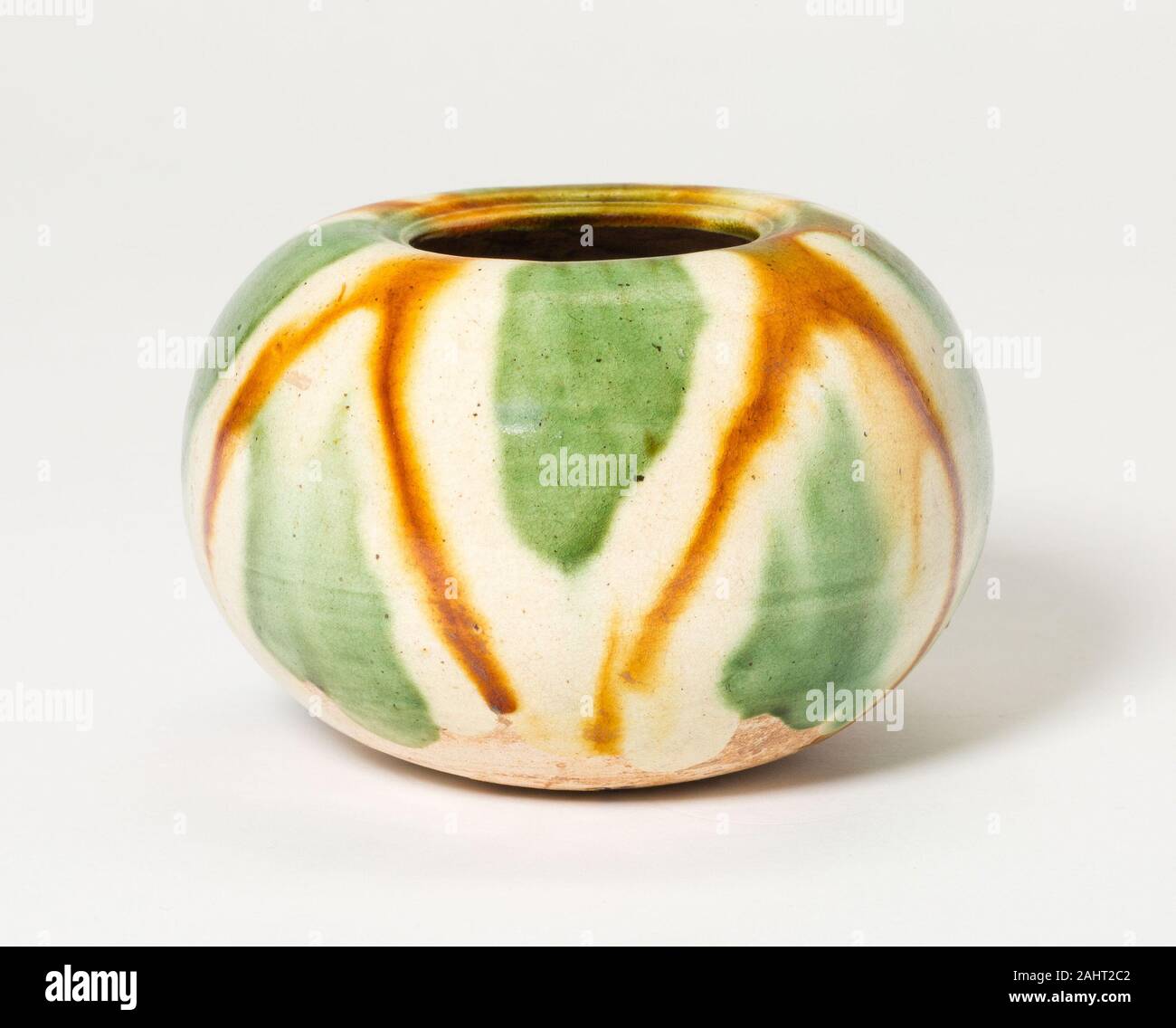 Melon-Shaped Jar. 618 AD–907 AD. China. Earthenware with three-color ...