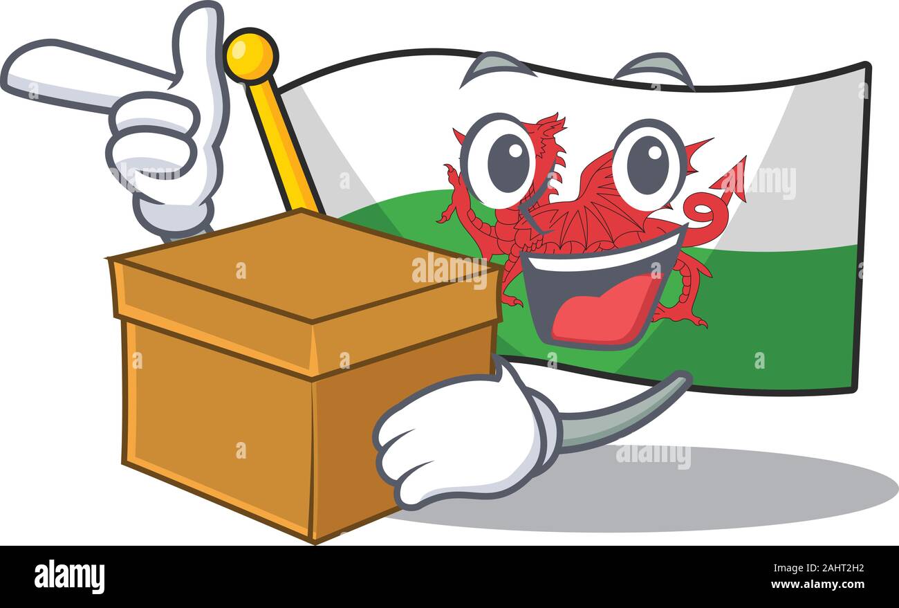 Flag wales Scroll cartoon character bringing a box Stock Vector Image ...