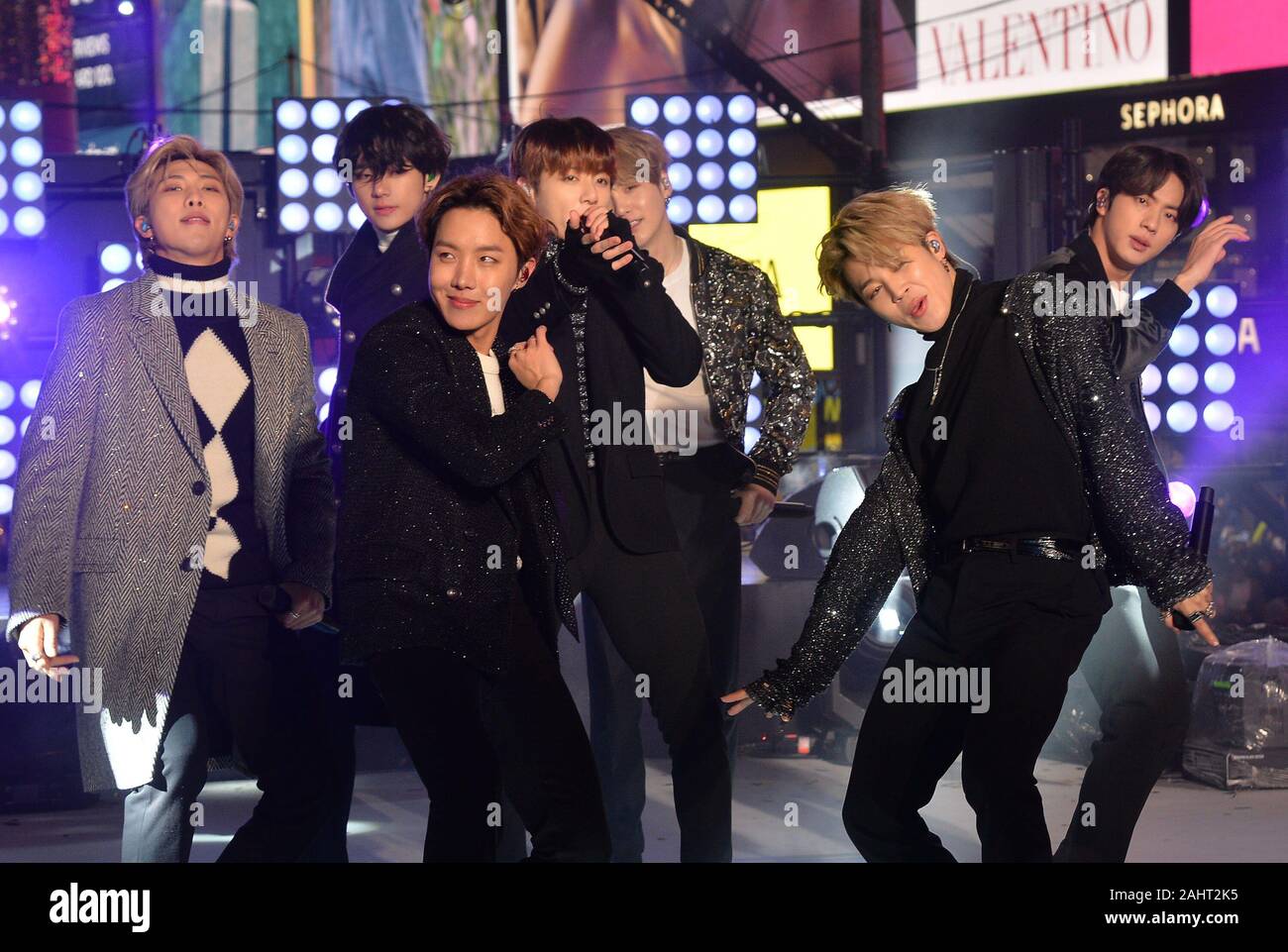New York, NY, USA. 31st Dec, 2019. BTS in attendance for Times Square ...