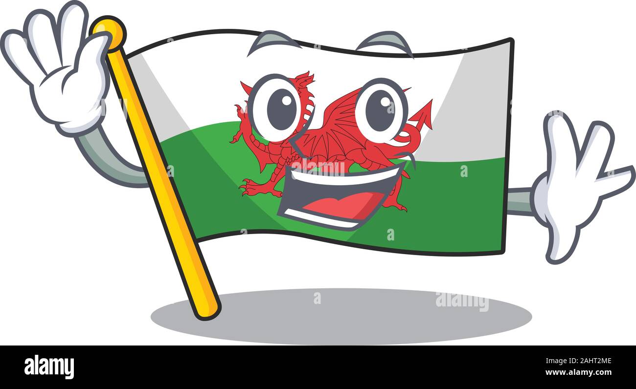 Waving the welsh flag Stock Vector Images - Alamy