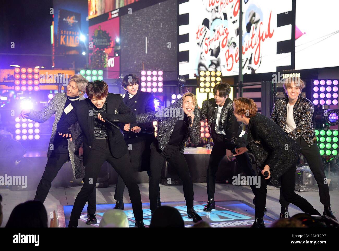 New York, NY, USA. 31st Dec, 2019. BTS in attendance for Times Square ...