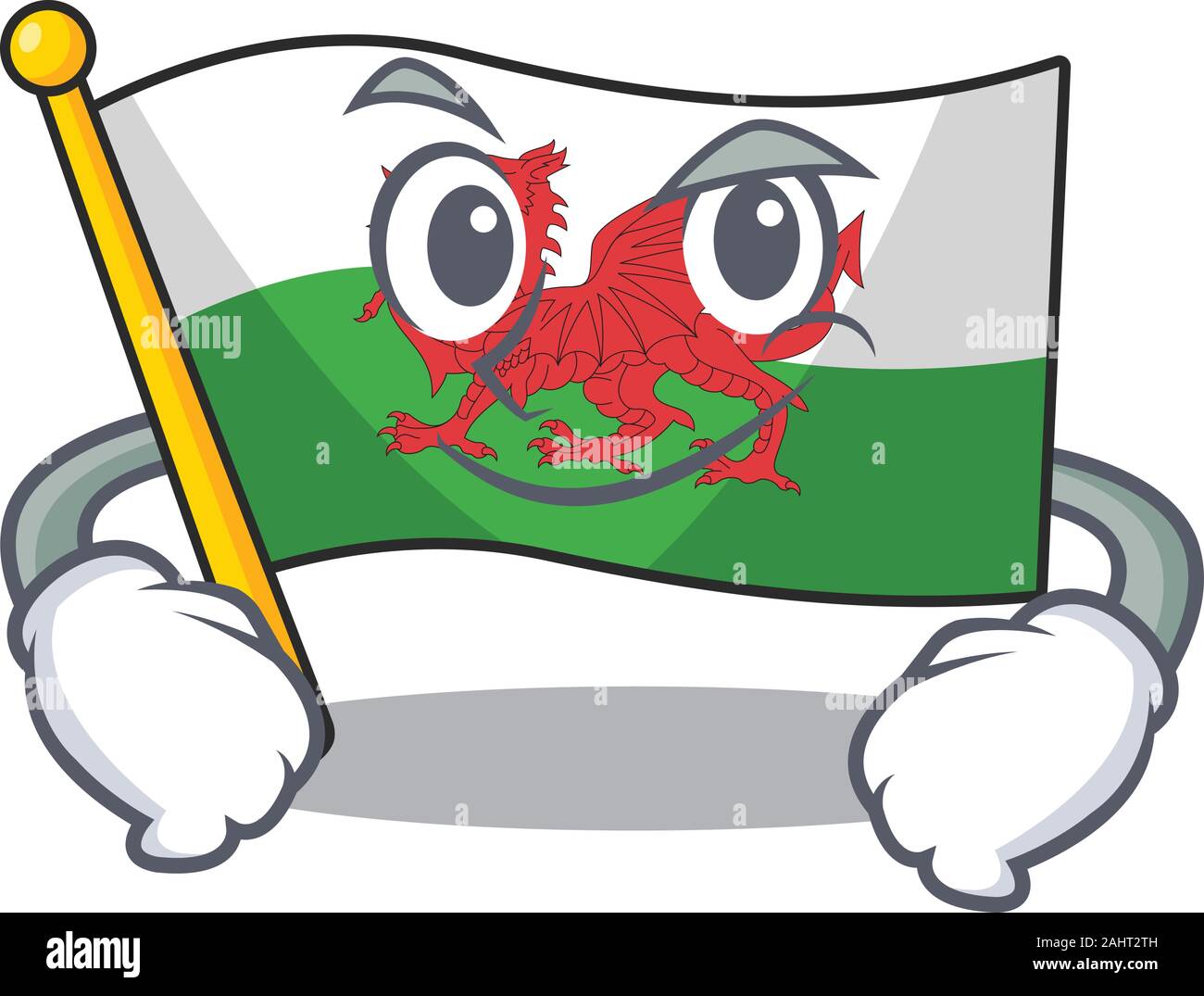 Cool flag wales Scroll mascot character with Smirking face Stock Vector ...