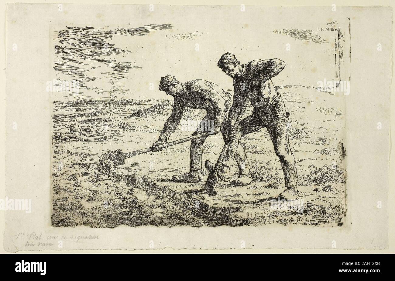 Jean François Millet. Two Men Digging. 1855–1856. France. Etching on ...