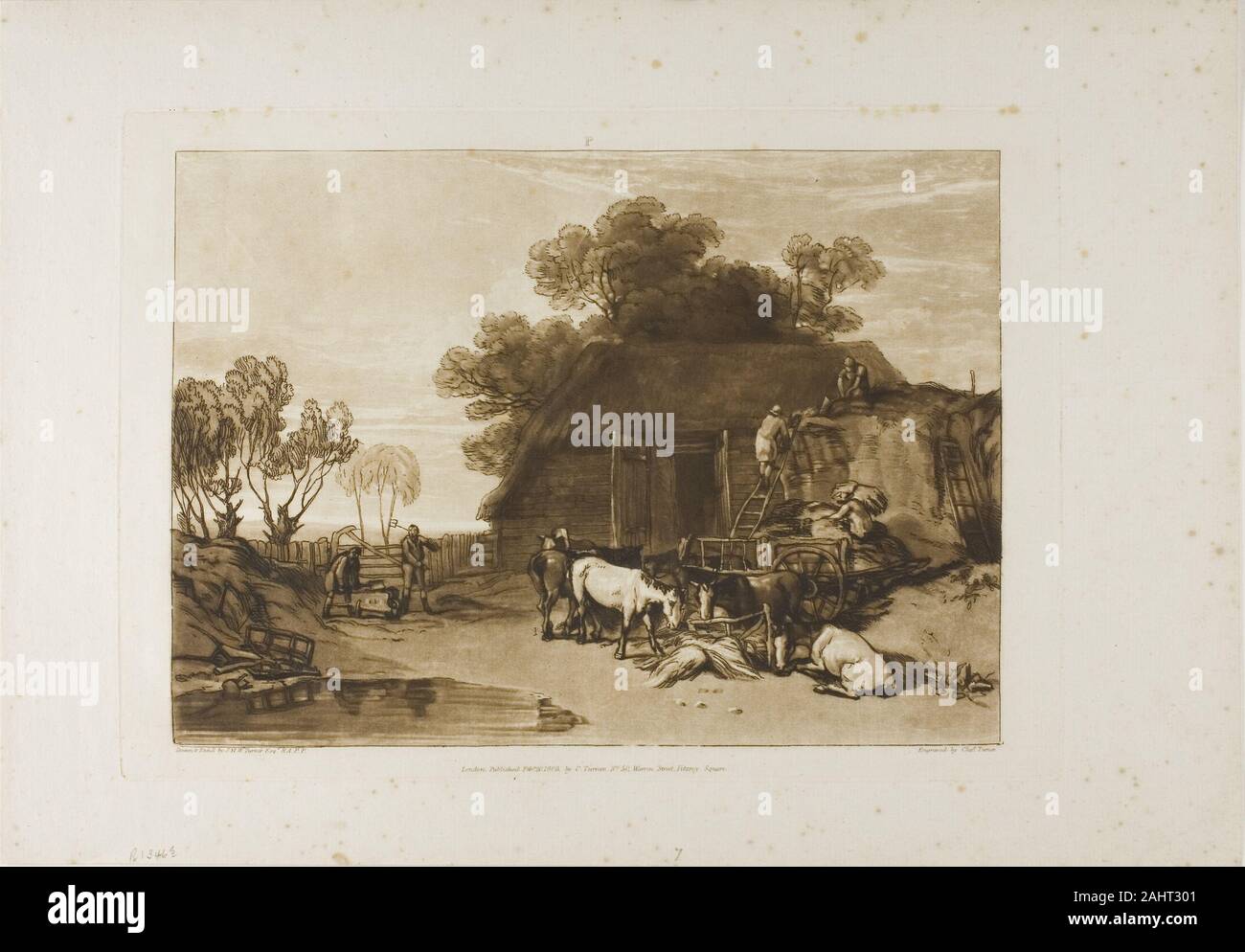 Joseph Mallord William Turner. The Straw Yard, plate 7 from Liber ...