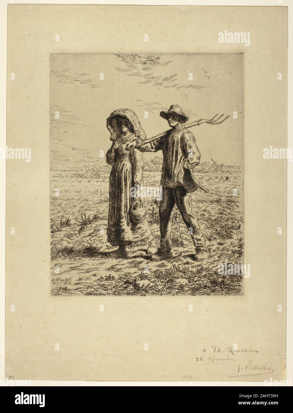 Etching by jean francois millet hi-res stock photography and images - Alamy