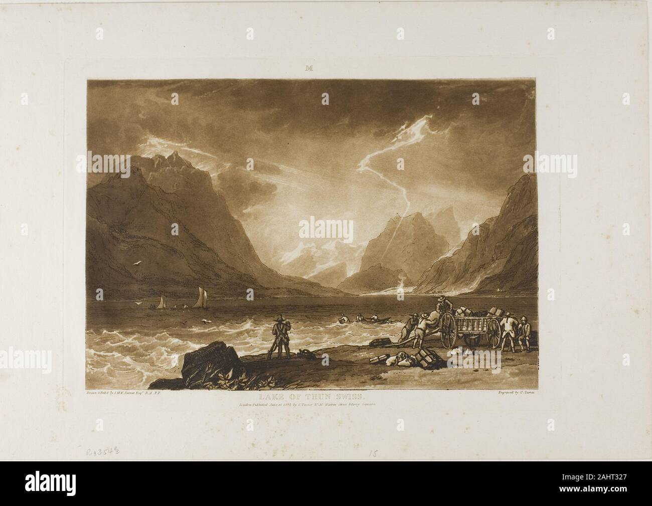 Joseph Mallord William Turner. Lake of Thun, plate 15 from Liber ...
