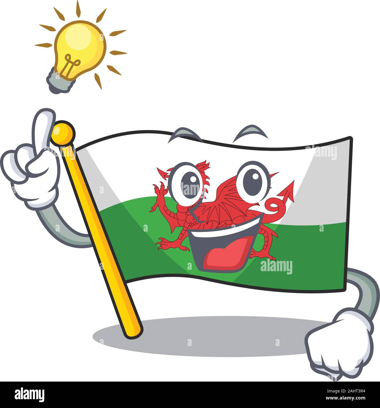 Have an idea flag wales Scroll cartoon character design Stock Vector ...