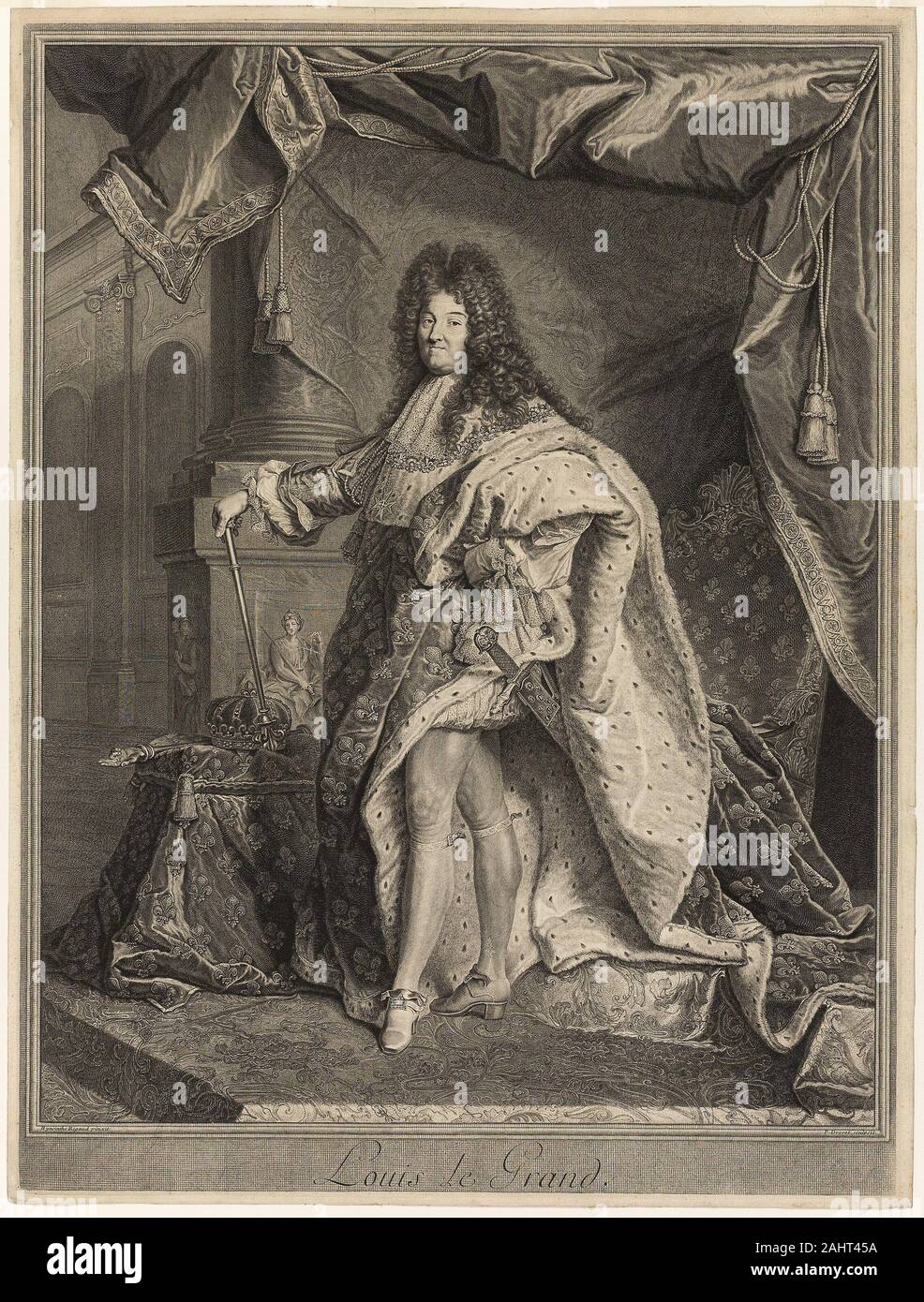 Pierre Drevet. Portrait of Louis XIV. 1712. France. Engraving on ivory ...