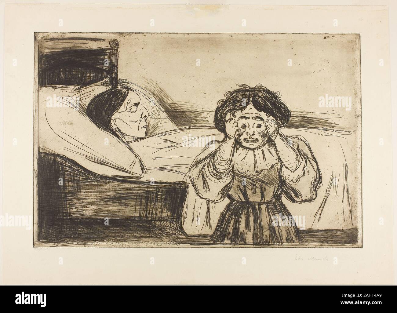 Edvard Munch. The Dead Mother and Her Child. 1901. Norway. Etching with ...