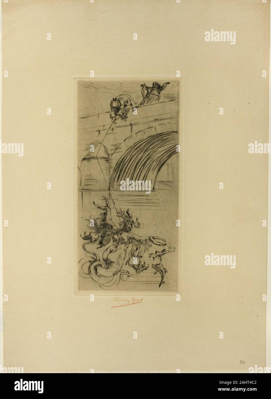 Félicien Rops. The Siren. 1853–1898. Belgium. Etching and drypoint on ...