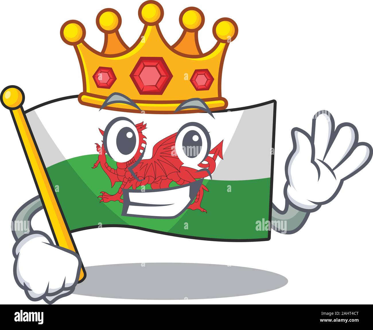 Flag wales Scroll A stylized of King on cartoon character design Stock ...