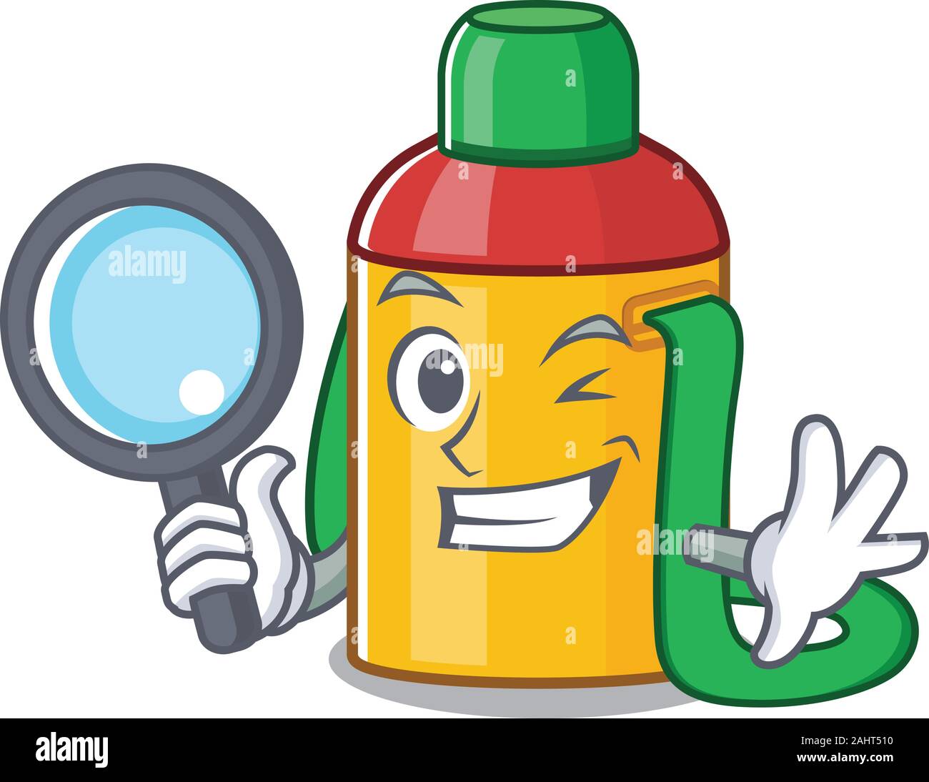 Smart kids water bottle Scroll Detective cartoon character design Stock ...