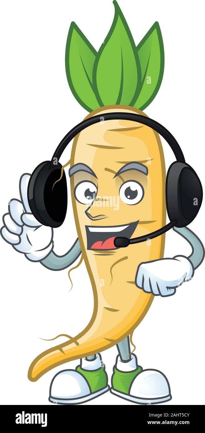 Salsify cute cartoon character design with headphone Stock Vector Image ...