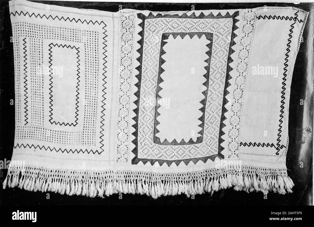 Embroidered linen cover Black and White Stock Photos & Images - Alamy