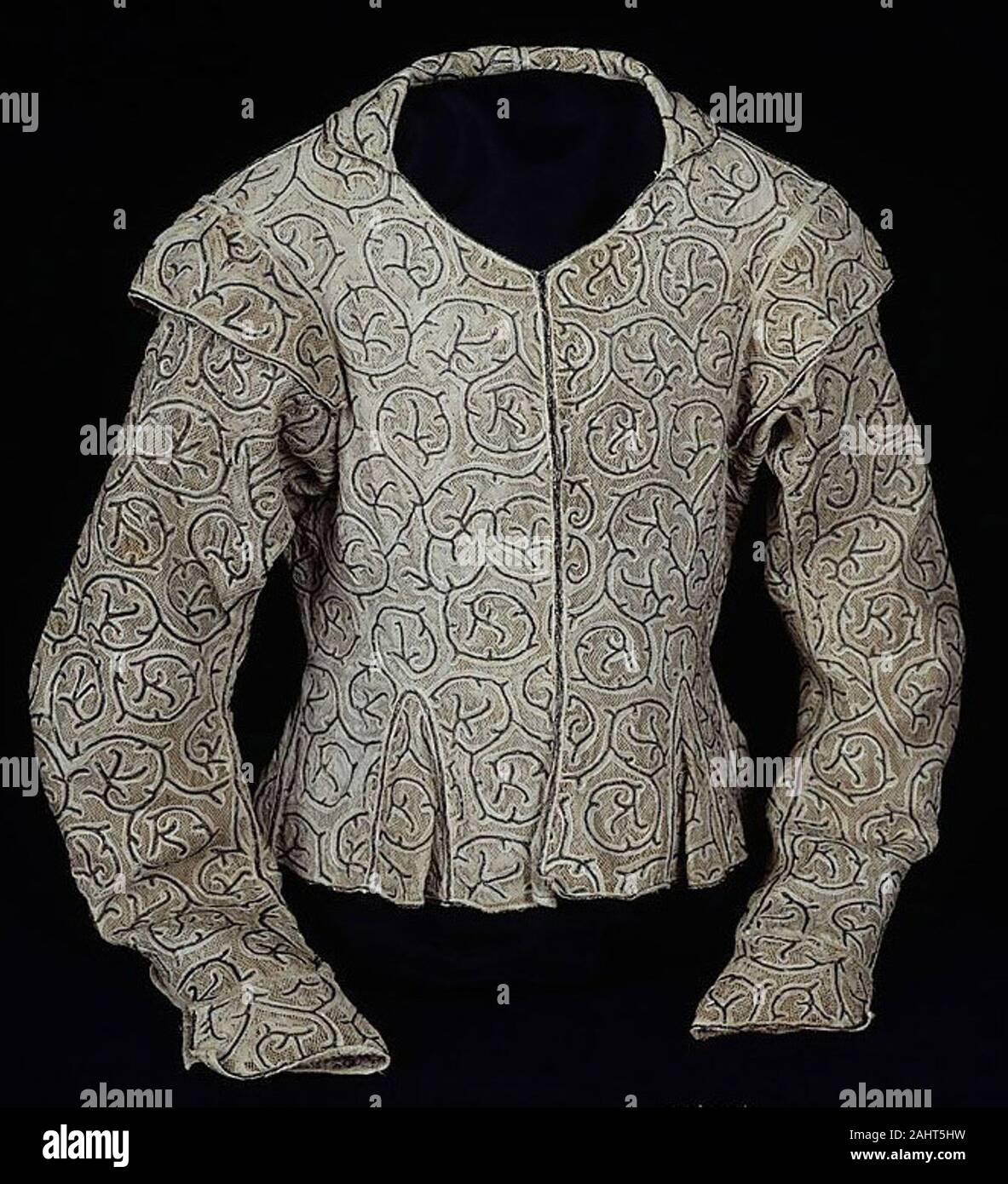 Bodice. 1501–1600. England. Linen, plain weave; embroidered with silk ...