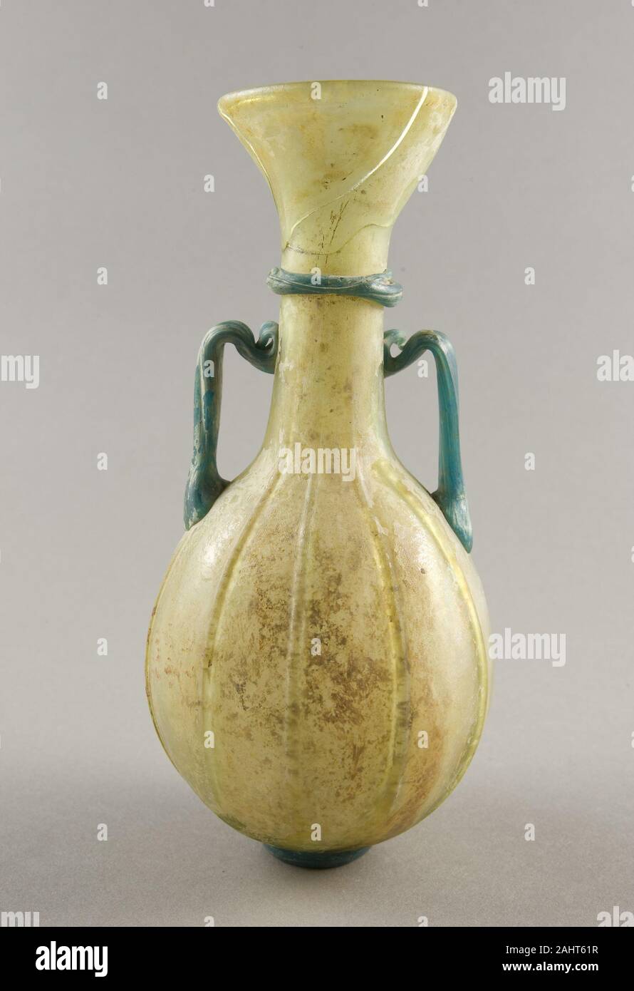 Ancient Roman. Flask. 250 AD–350 AD. Syria. Glass, blown technique ...