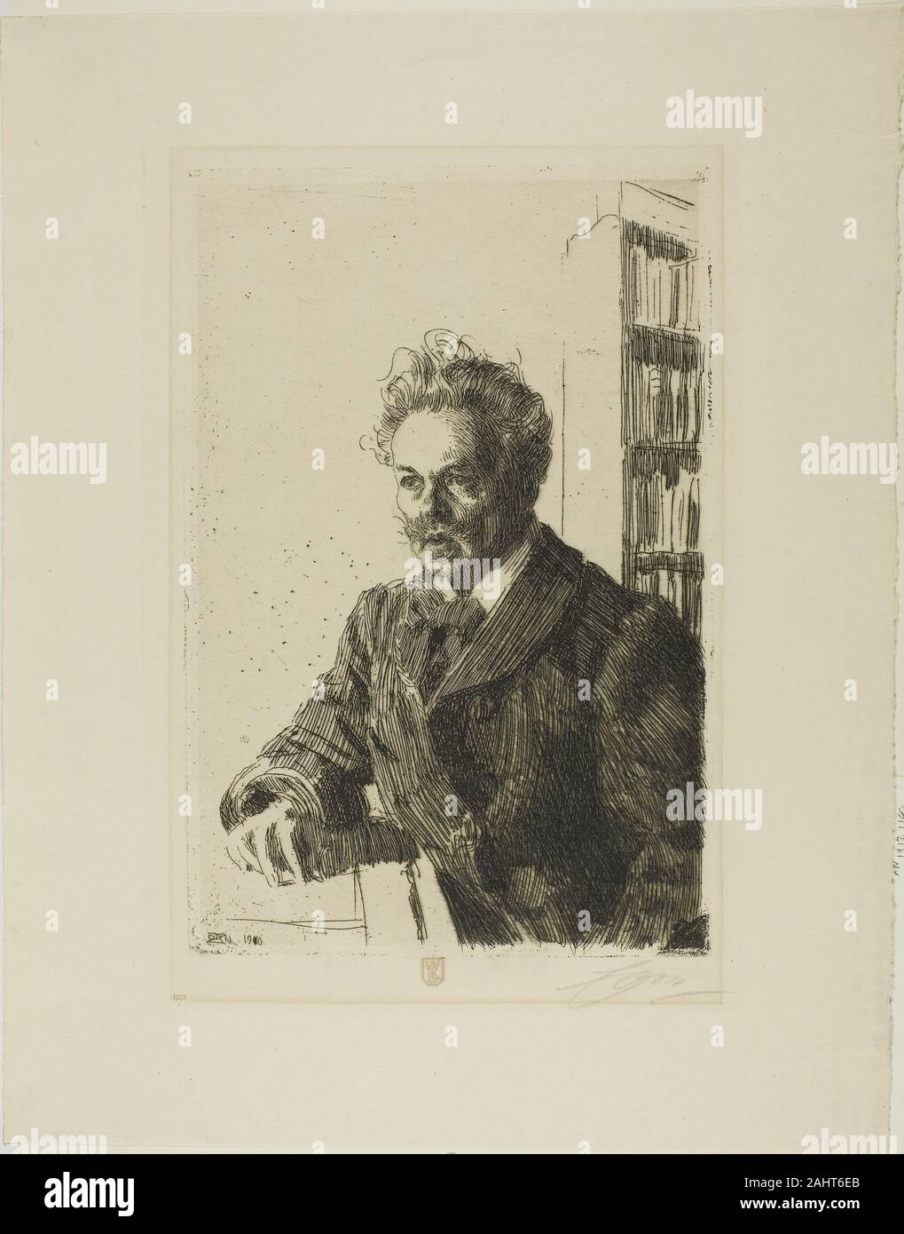 Anders Zorn. August Strindberg. 1910. Sweden. Etching on ivory laid ...