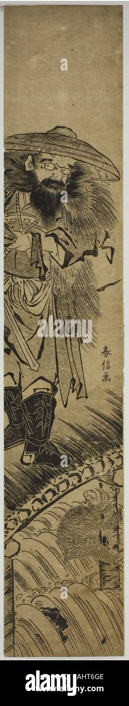 Suzuki Harunobu. Shoki (Chinese Zhong Kui), the demon queller, standing ...