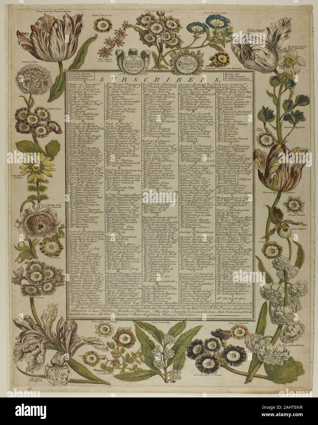 Henry Fletcher (Engraver). Title Page, from Twelve Months of Flowers ...
