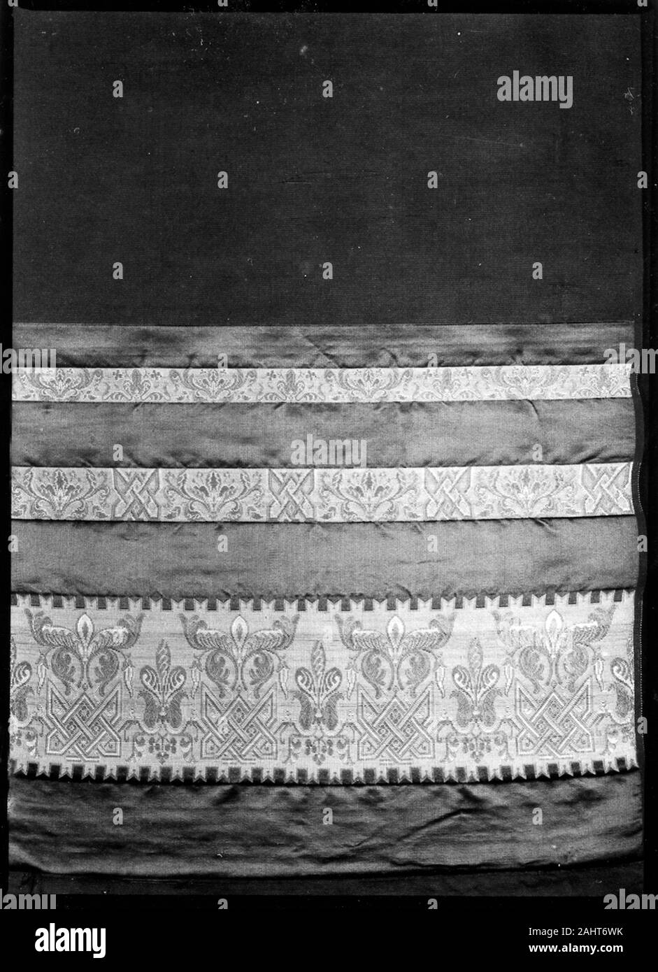 Panel. 1880–1900. United States. Silk and wool, bands of warp-float ...