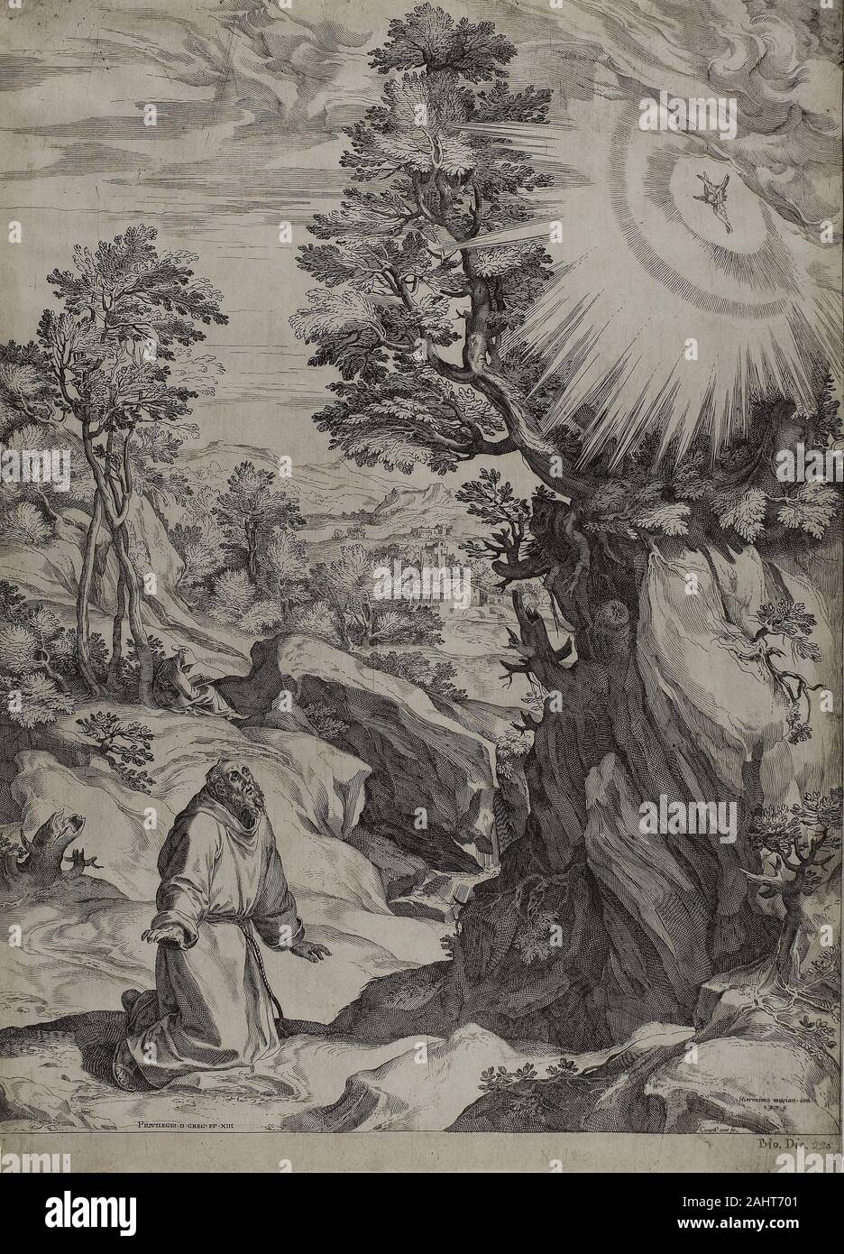 Cornelis Cort. Saint Francis Penitent in a Large Landscape. 1575 ...