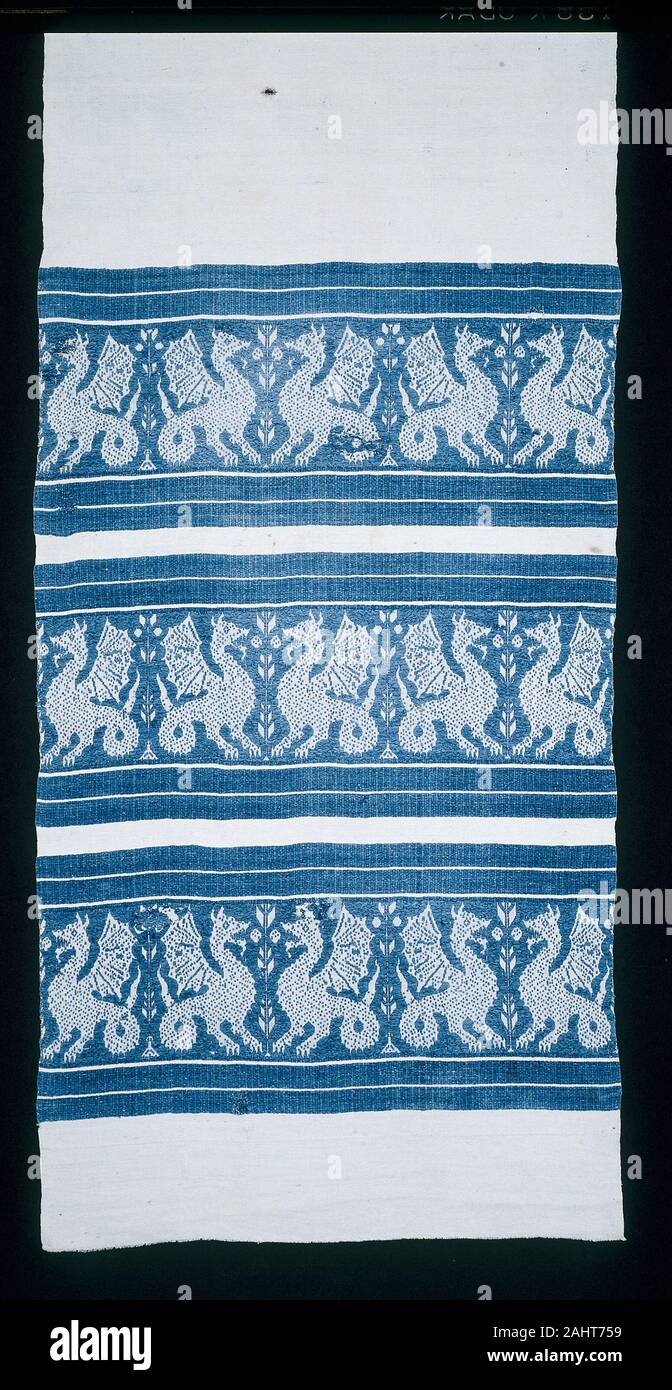 Towel. 1401–1500. Perúgia. Linen, bands of weft-float faced diamond ...