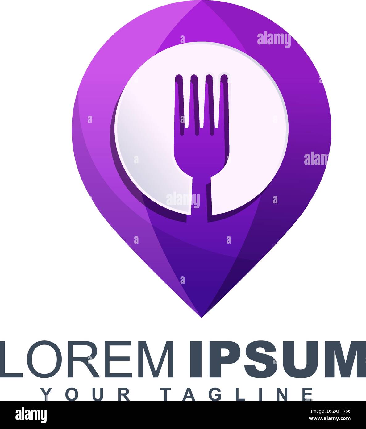 Fork and pin sign logo hi-res stock photography and images - Alamy
