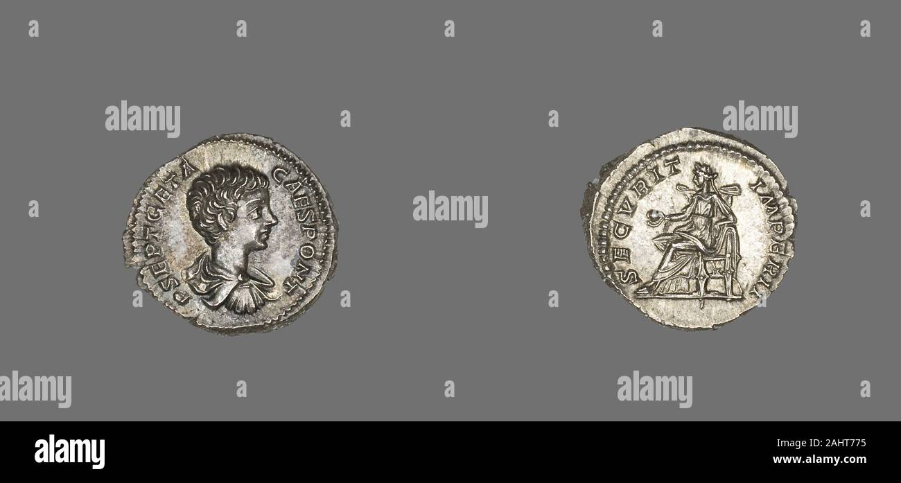 Ancient Roman. Denarius (Coin) Portraying Emperor Geta. 199 AD–204 AD ...