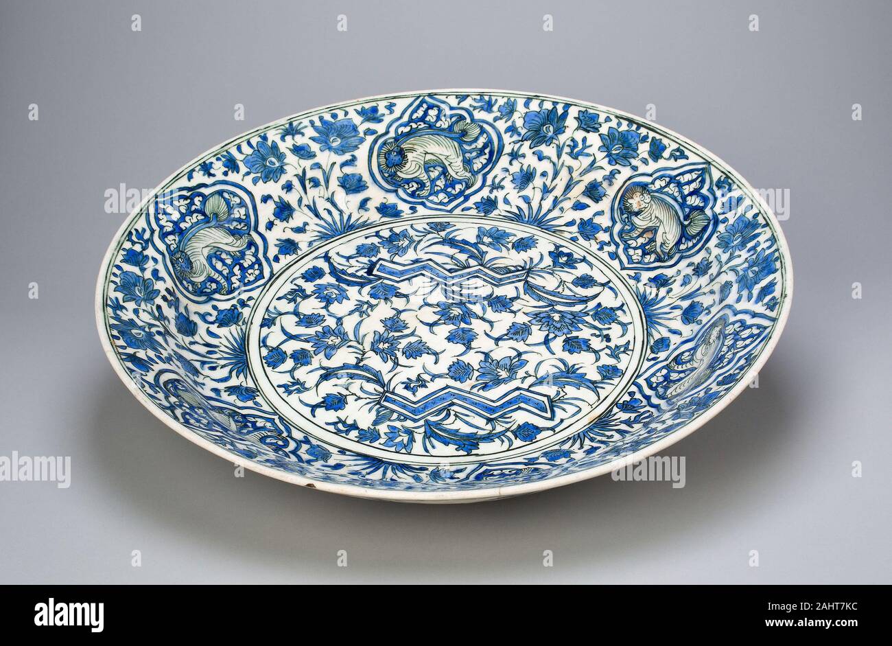 Islamic. Blue and White Dish. 1601–1700. Iran. Fritware with underglaze ...