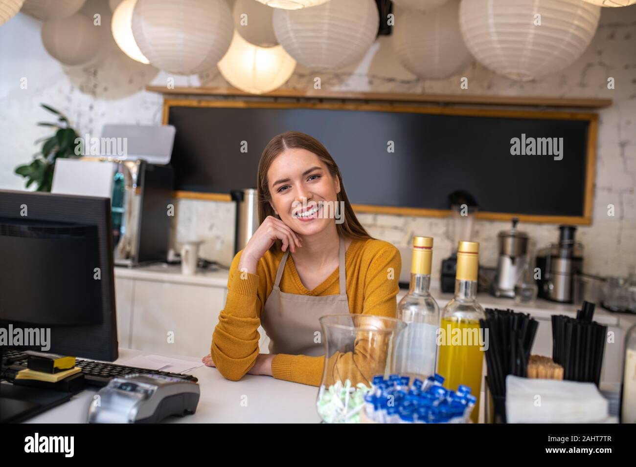 Waitress Bored At Work Bra