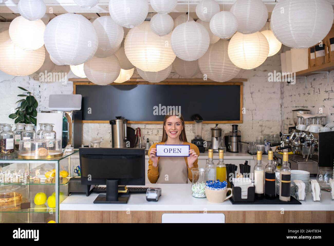 Cute shop open sign hi-res stock photography and images - Alamy